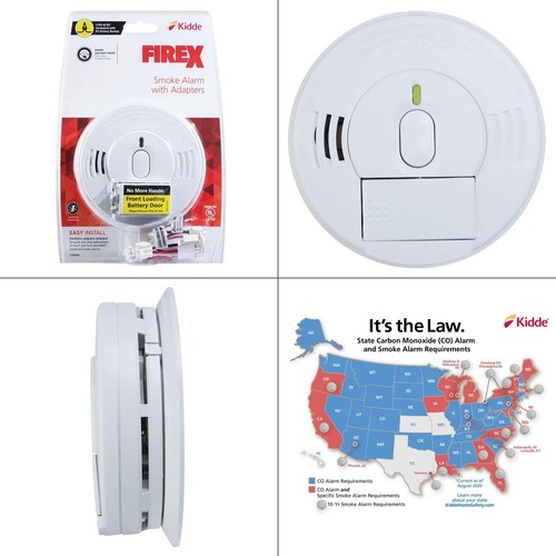 Firex Smoke Detector, Hardwired With 9-volt Battery Backup & Front Load ...