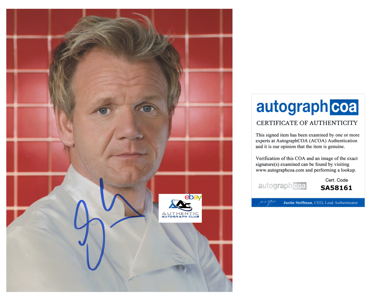 GORDON RAMSAY AUTOGRAPH SIGNED 8x10 PHOTO MASTERCHEF HELL'S KITCHEN ...