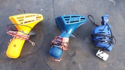3 Scalextric hand controllers Yellow Blue and 2 power pack transformers ...