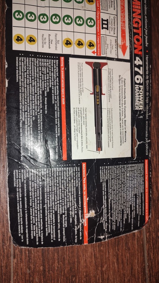 Remington 476 Power Hammer Low Velocity Powder Actuated Fastening Tool ...
