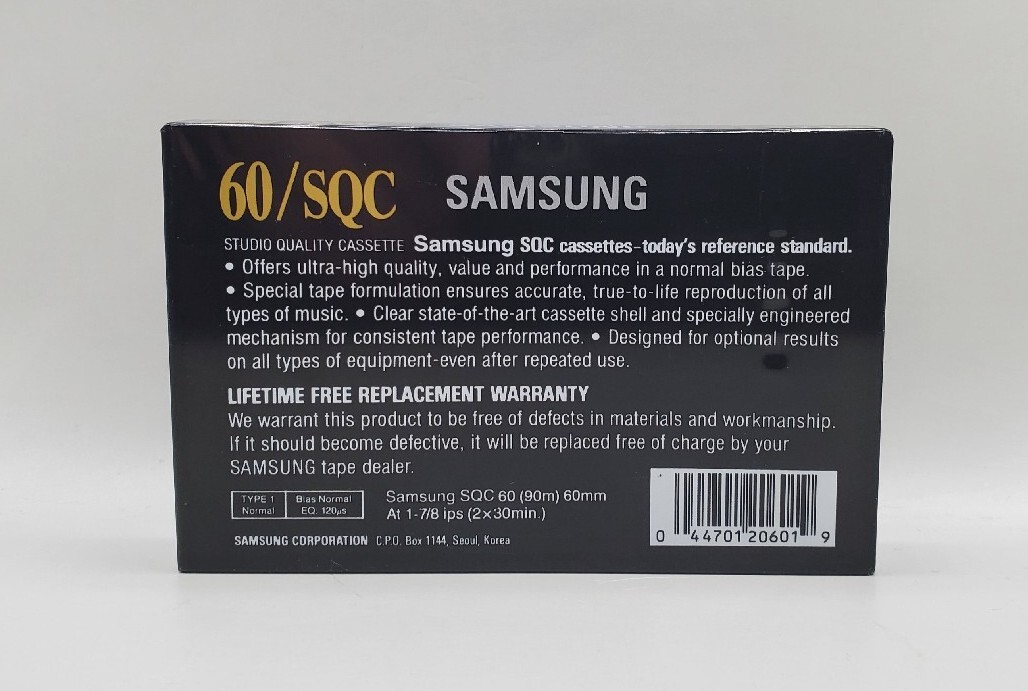 8 Each Samsung SQC 60 Blank Cassette Tape for sale online | eBay