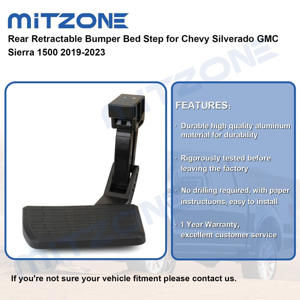 Rear Retractable Bumper Bed Step for 2019-2023 Chevy Silverado GMC ...