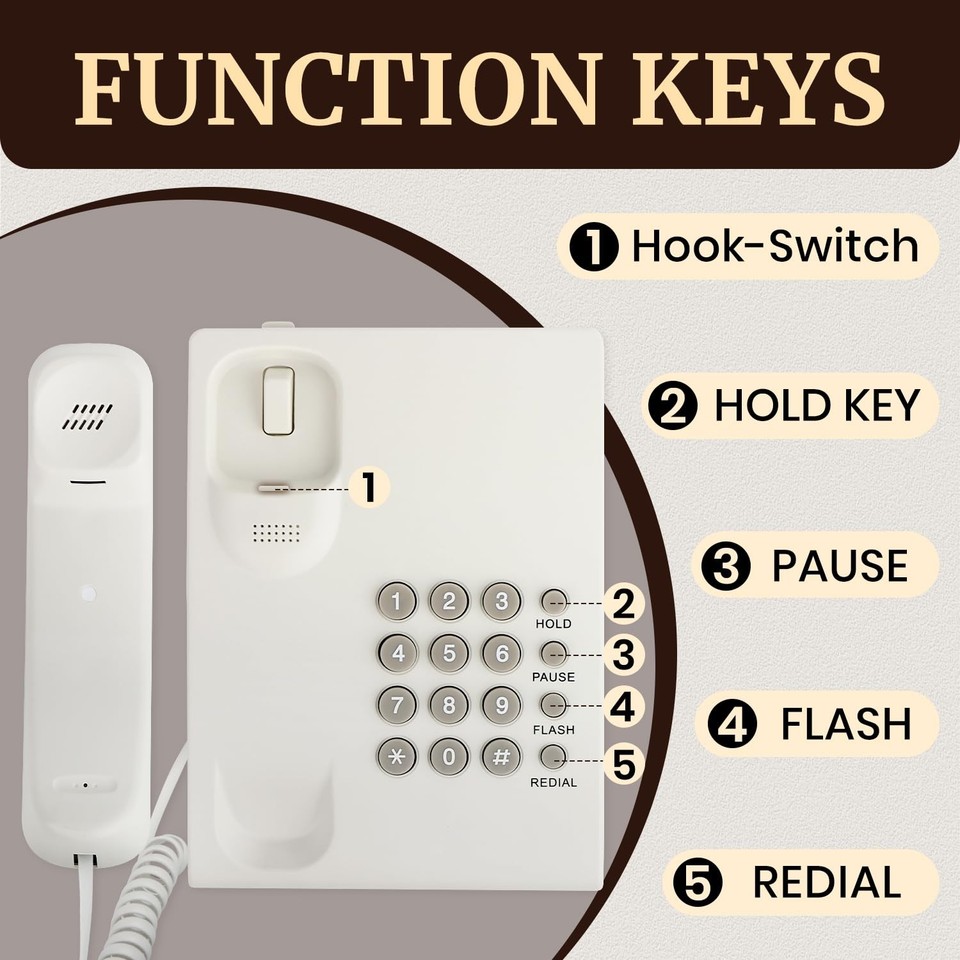 Corded Phone for Landline, Landline Telephone for Home, Telephone ...