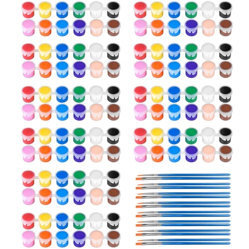 Best Pack Mini Acrylic Paint Set,12 Colors Paints Strips for Kids ...