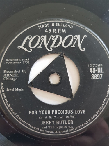 Jerry Butler, For Your Precious Love,VG+,Tri,London,1958,Rock n Roll, R ...