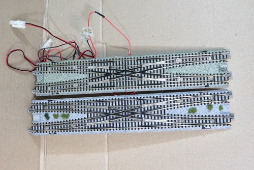 KATO UNITRACK 20-210 2 x ELECTRIC DOUBLE CROSSOVER SWITCH TRACK 310mm ...