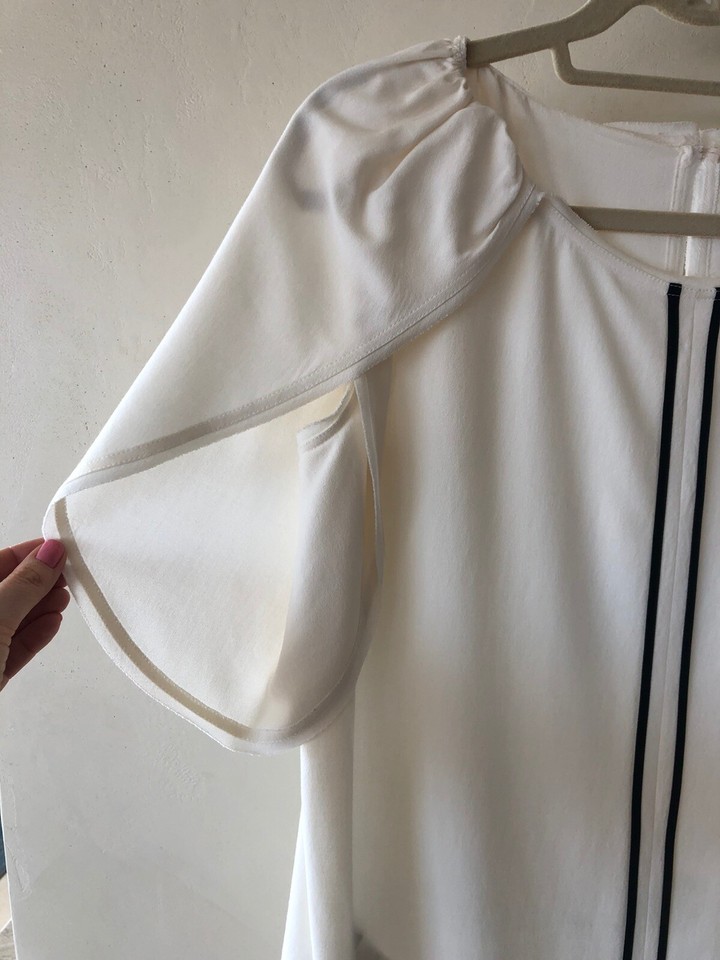 FENDI Silk Ruffle White Ivory Top Blouse SZ 44 | eBay