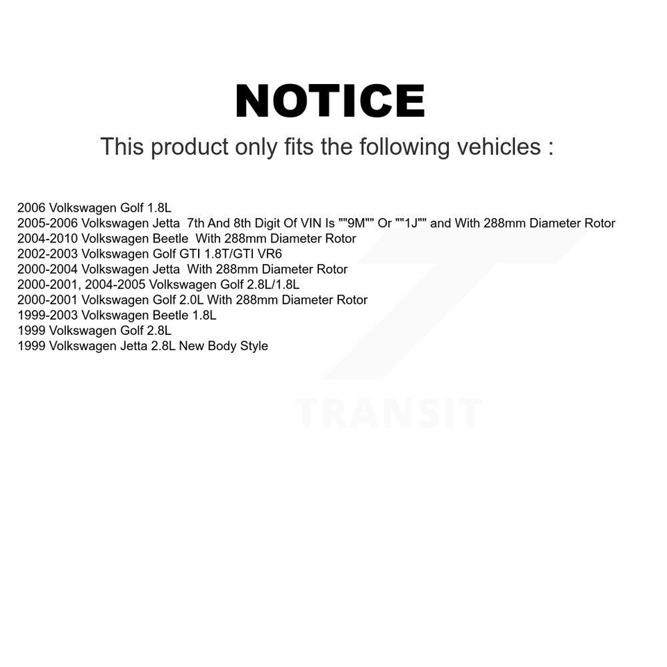 Front Disc Brake Rotors Pair For Volkswagen Jetta Beetle Golf K8-100309 ...