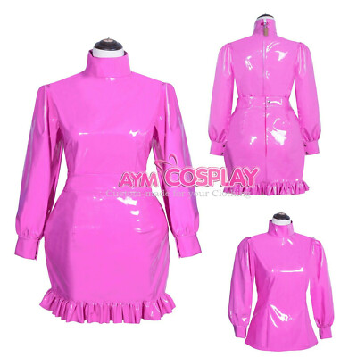 lockable pink PVC vinyl outfit blouse+skirt CD/TV tailor-made#u | eBay