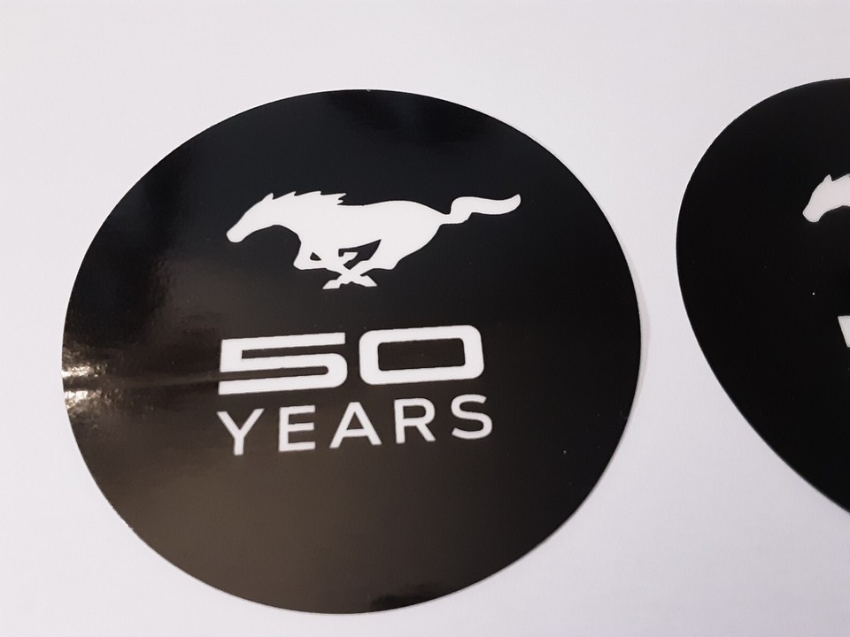 2 Ford Mustang 50 Years Window Decals Stickers Cobra NHRA Coyote Nascar ...
