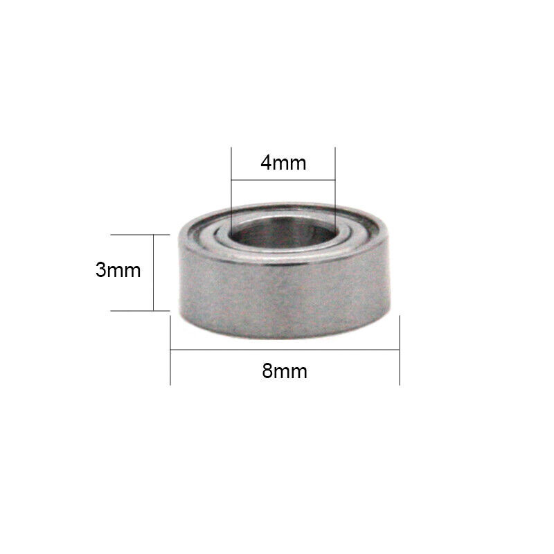 4x8x3mm Deep Groove Ball Bearing Skateboard Bearings L-840ZZ Pack of 10 ...