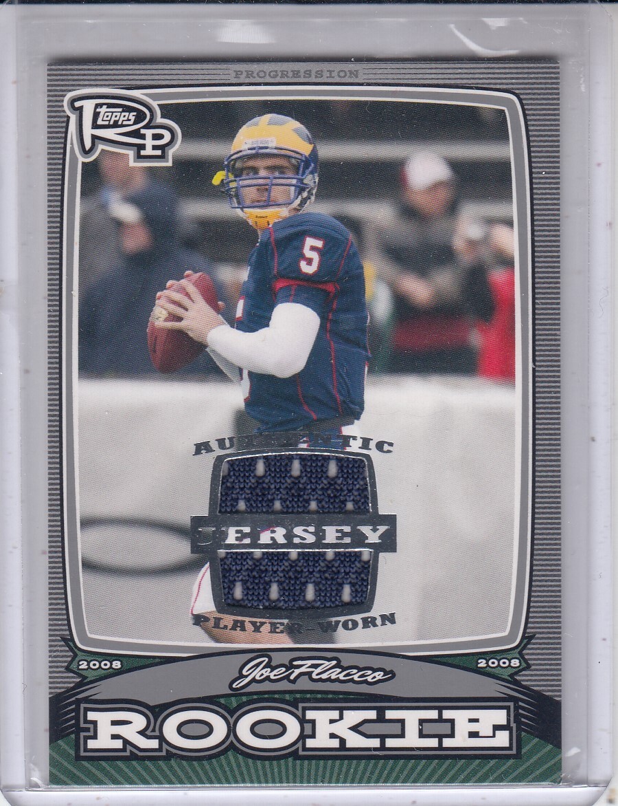 JOE FLACCO 2008 Topps Rookie Progression Rookie Game Worn Jersey Silver ...