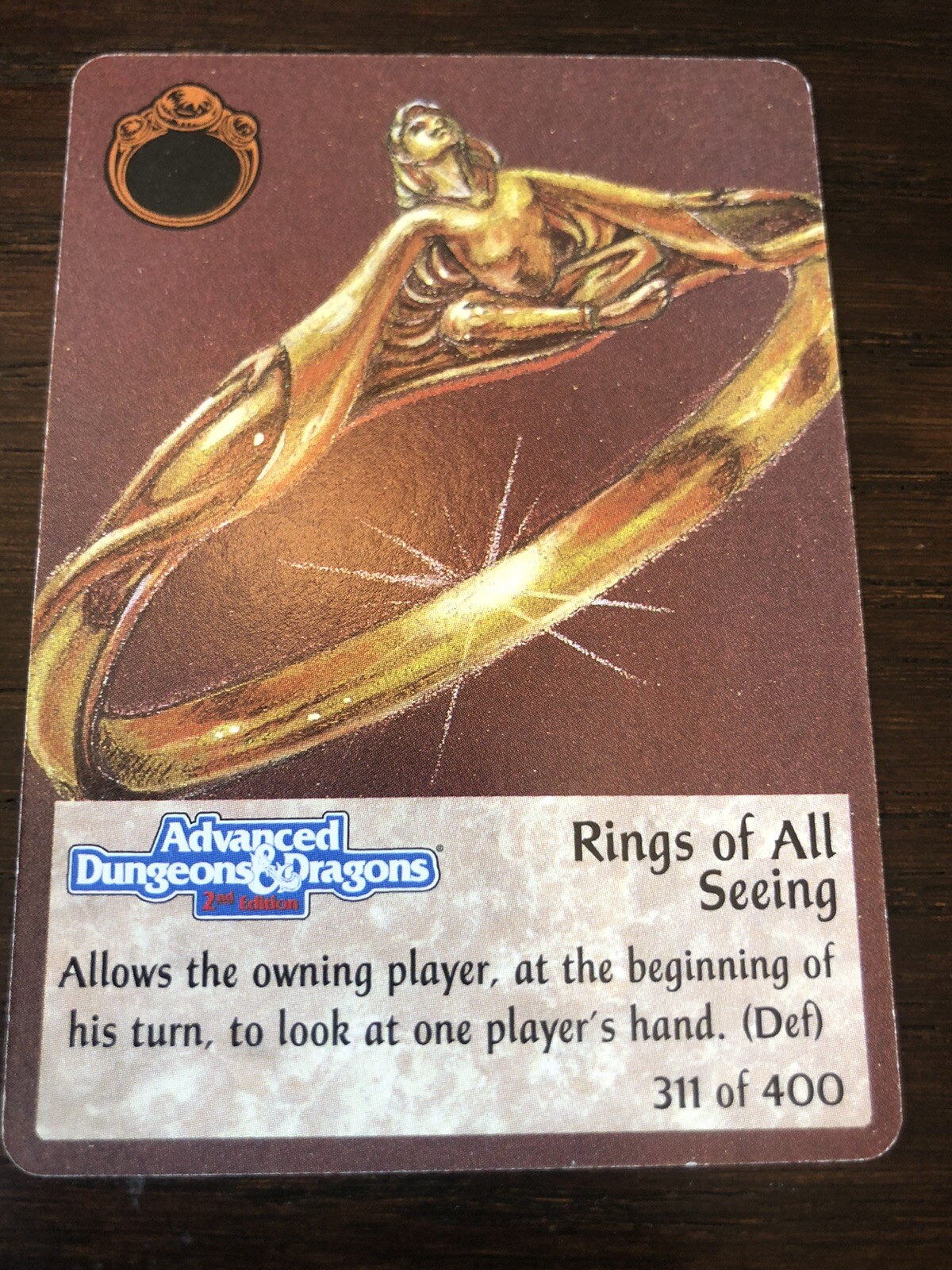 Ultra Old School CCG TSR Spellfire Rings Of All Seeing Advanced D&D ...