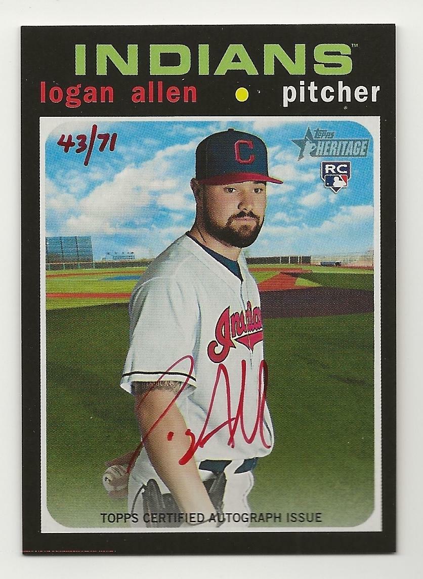 2020 Topps Heritage LOGAN ALLEN Real One Autograph Red Ink Auto 43/71 ...