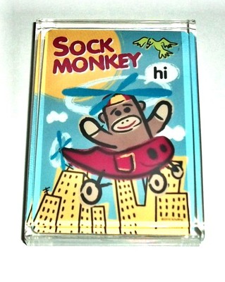 Sock Monkey Acrylic Executive Desk Top Paperweight | eBay