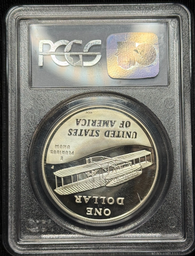 PCGS PR 69 DCAM 2003-P First Flight Commemorative One Dollar S$1 Coin ...