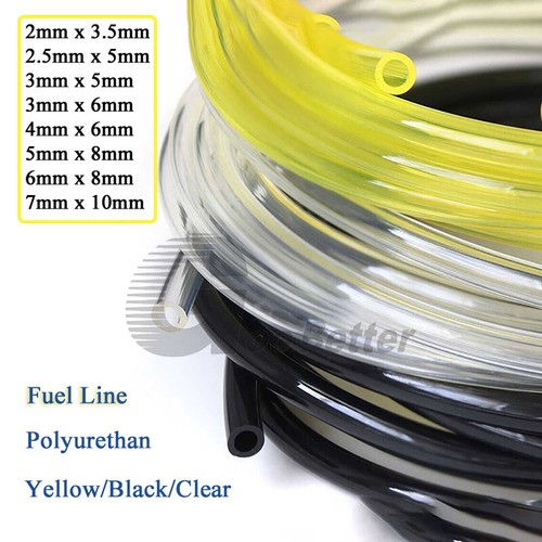 2mm-7mm Petrol Fuel Gas Line Pipe Hose Mower Trimmer Chainsaw Yellow ...