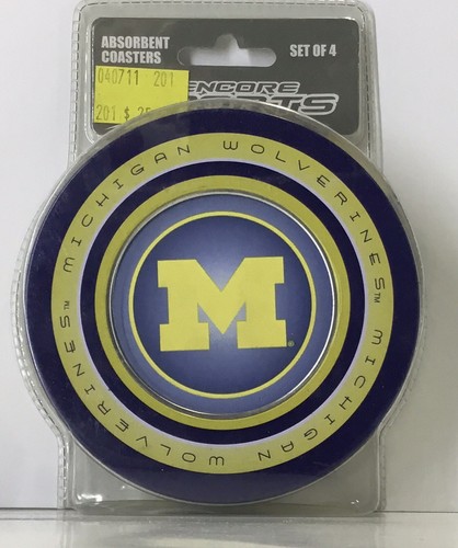 Michigan Wolverines Set Of 4 Absorbent Stone Coaster Officially ...