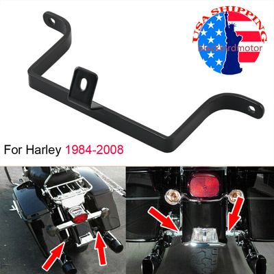 Black Rear Saddlebag-To-Fender Bracket Mount For Harley Touring FLH FLT ...
