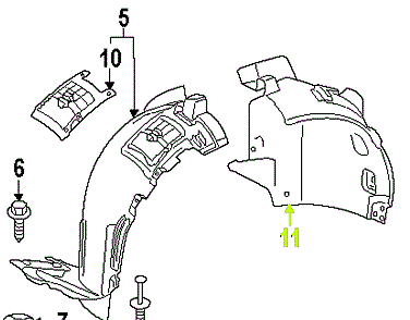 Mercedes - Benz GL OEM Fender Liner Splash Guard 1668847622 Rear Left ...
