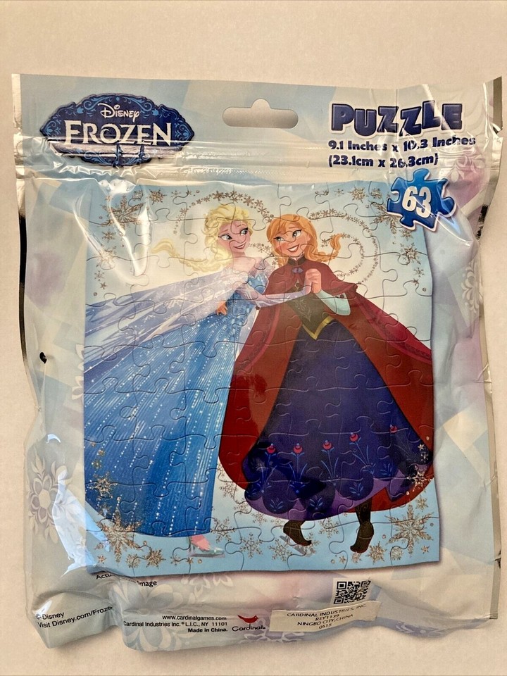 Disney FROZEN ELSA & ANNA Jigsaw Puzzle on the Go! in Resealable Bag ...
