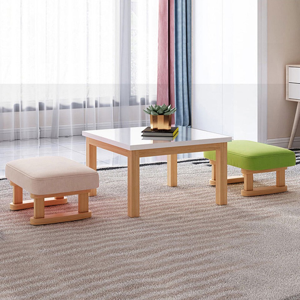 Wooden Modern Soft Ottoman Footrest Stool Foot Rest Small Chair Seat ...