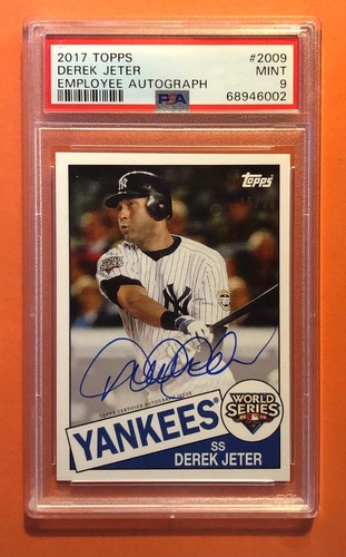 2017 TOPPS EMPLOYEE DEREK JETER 15/20 AUTOGRAPH #2009 PSA 9 MINT ...