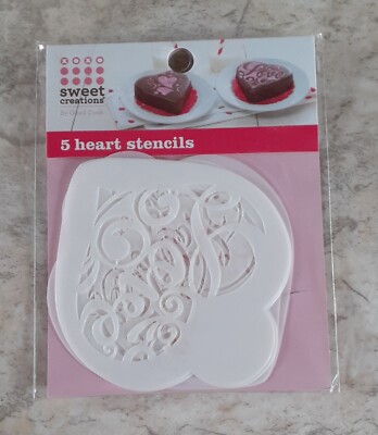 Sweet Creations By Good Cook 5 Heart Stencils Plastic | eBay