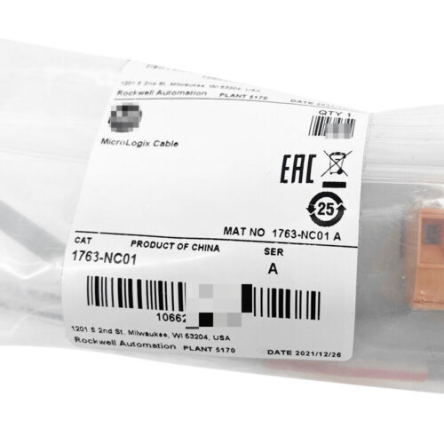 AB 1763-NC01 Ser A DH-485 Cable 8-Pin Mini DIN 6-Pin MicroLogix 1100 ...