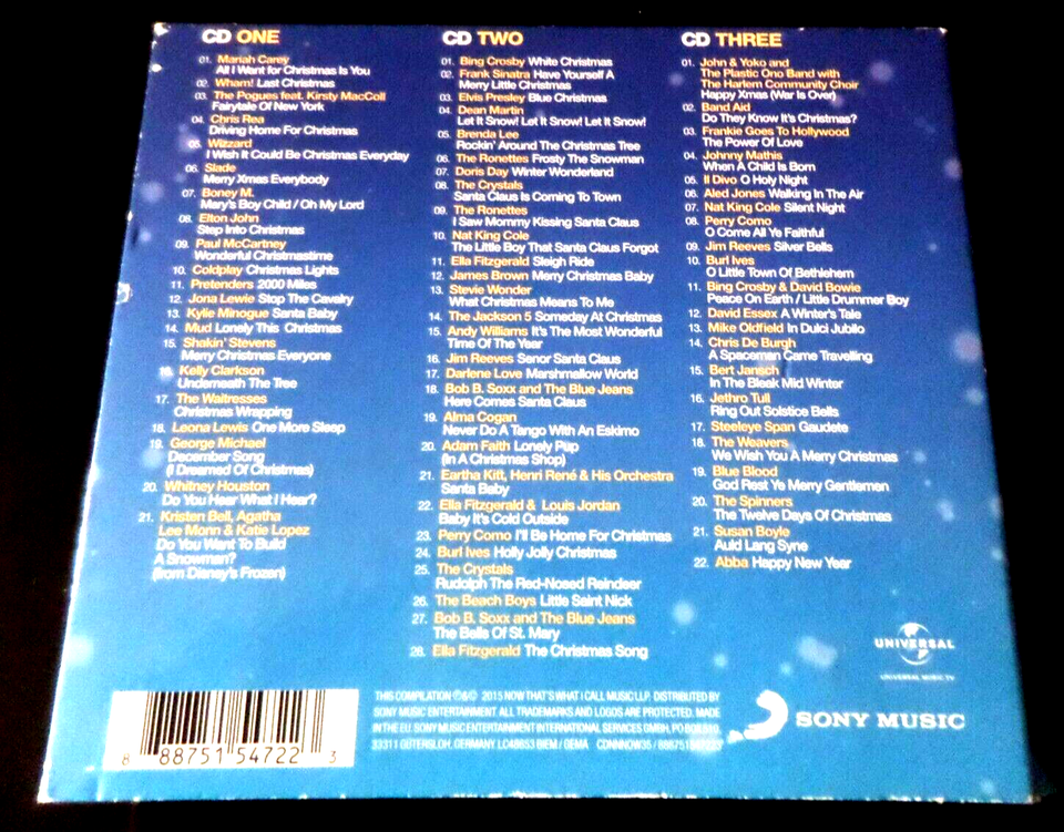 NOW THAT'S WHAT I CALL CHRISTMAS 3 x CD *EX/NM* Slade, Wizzard , Mariah ...