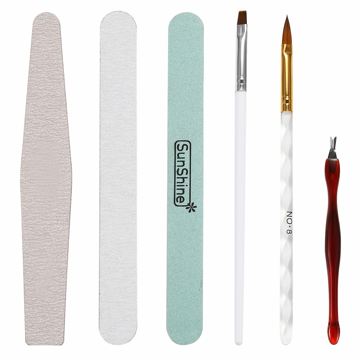 Acrylic Glitter Powder Nail Art Manicure Tool Tips Brush DIY Pro Full ...