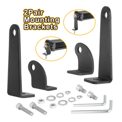 2 Set Mounting Bracket Side Rotating Mounts Holder LED Work Light Bar ...