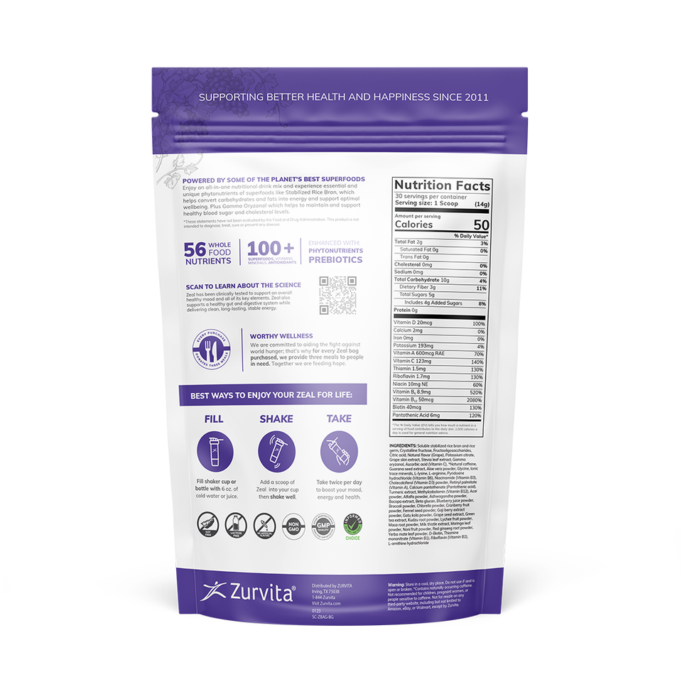 Zurvita Zeal 30 Servings, Bold Grape Flavor – Wellness Fuel On Sale ...