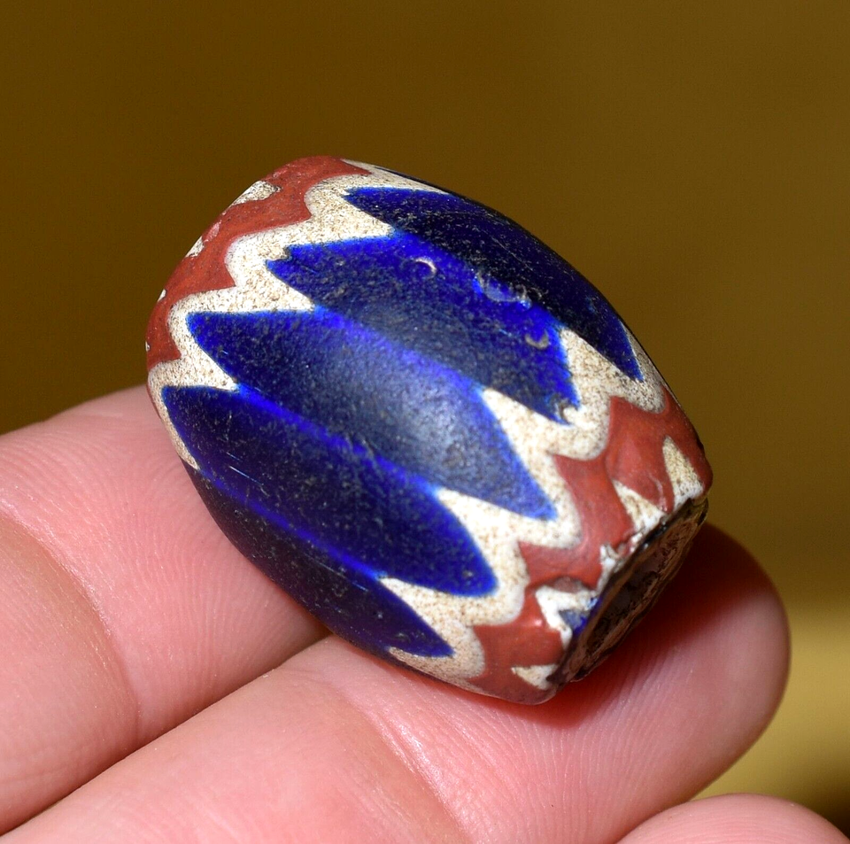 Antique Venetian Six Layer Chevron Italian Drawn Cane Glass Bead ...