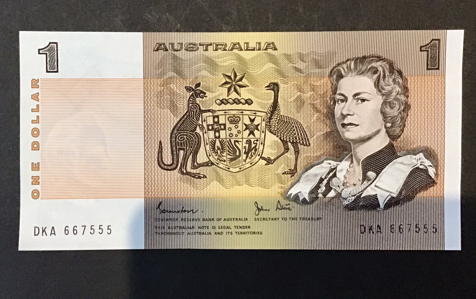 $1 Note Australian Decimal Paper Semi Solid Serial Number Unc. (3 Notes ...
