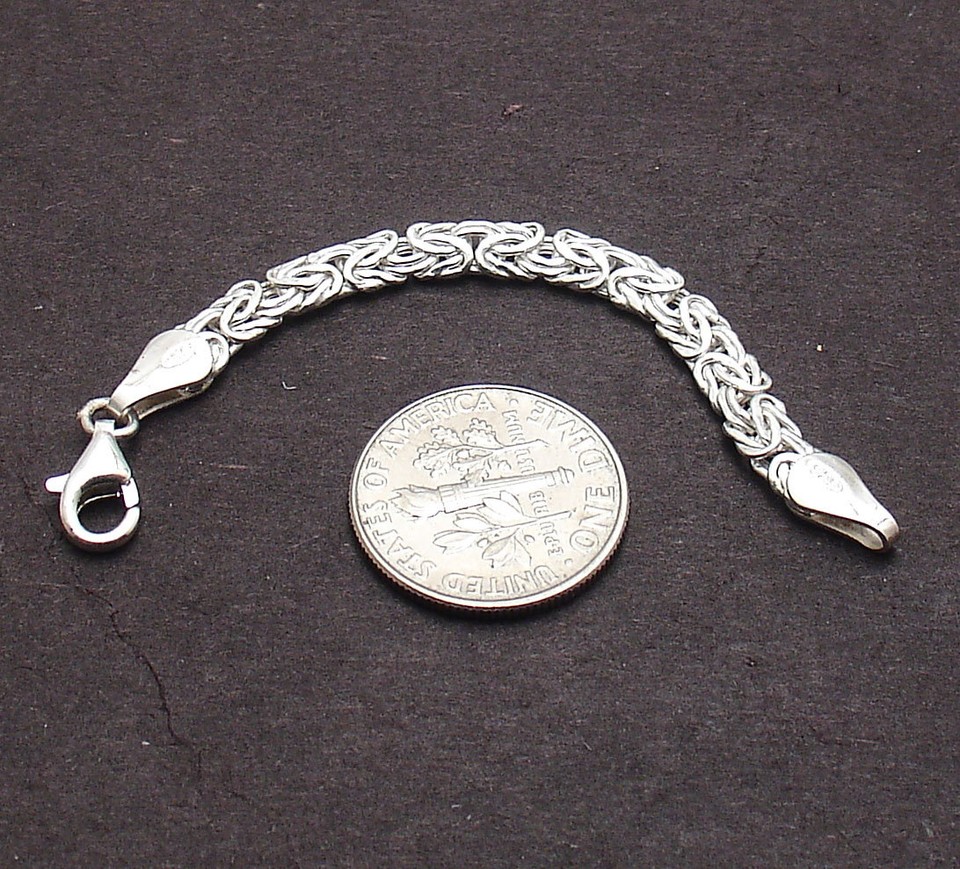 4mm Byzantine Extender for Bracelet Chain Necklace Real 925 Sterling ...