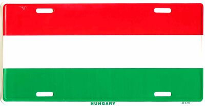 HUNGARY COUNTRY FLAG EMBOSSED METAL LICENSE PLATE AUTO CAR TAG NEW #828 ...