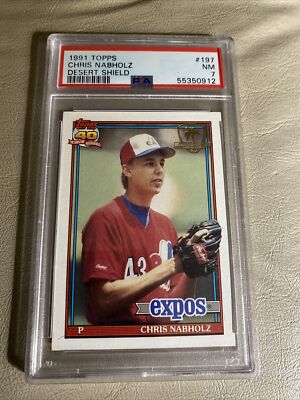 1991 Topps Desert Shield #197 CHRIS NABHOLZ PSA 7 EXPOS AUTHENTIC | eBay
