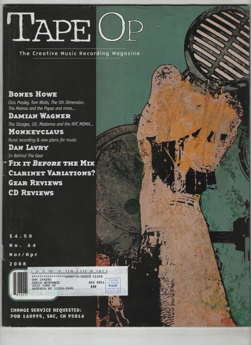 Tape Op Mag Bones Howe Damian Wagner Mar/Apr 2008 073120nonr | eBay
