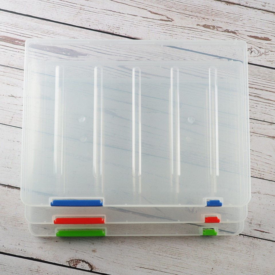 3 Pack Clear A4 File Box, Plastic Paper Storage Magazine Organizer Case ...