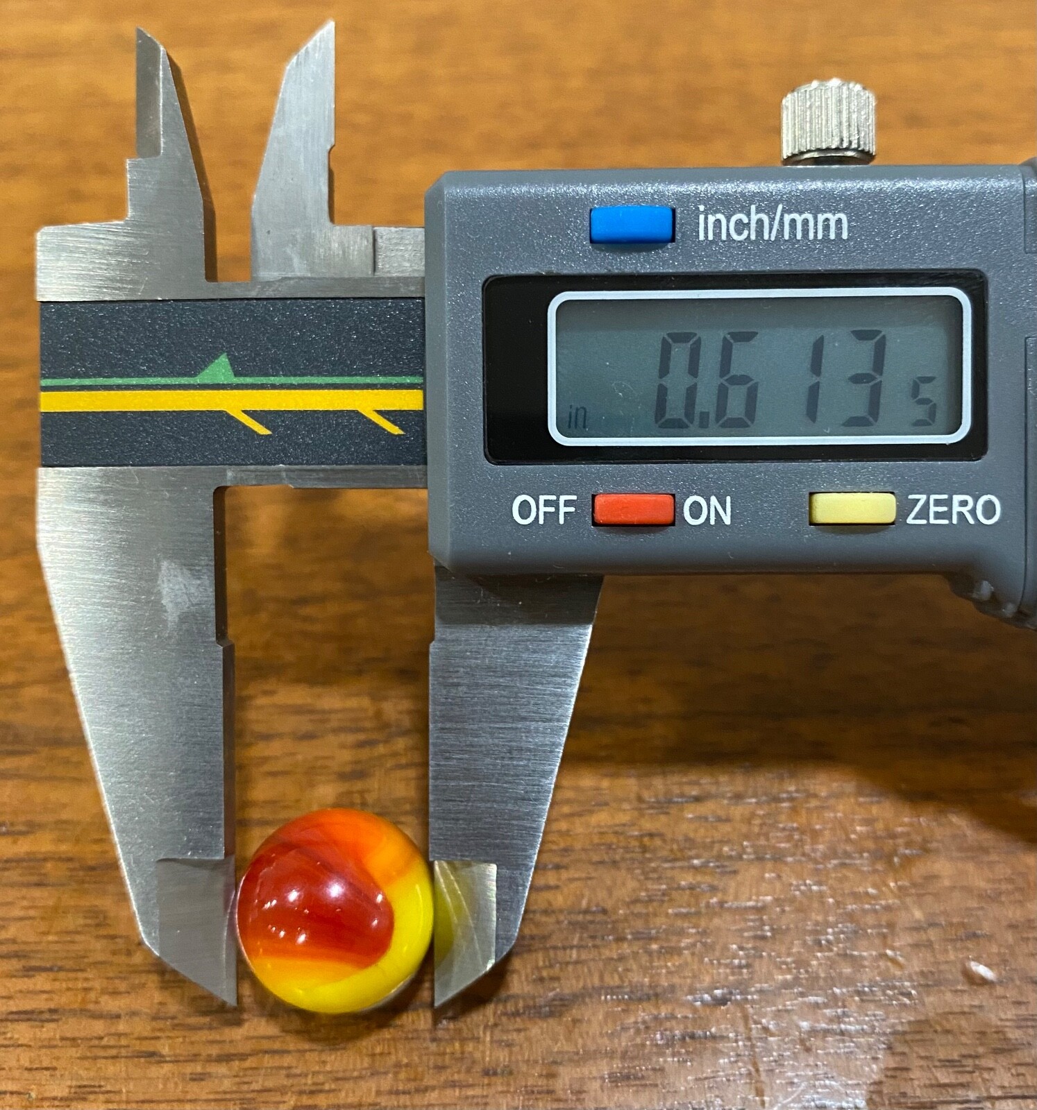 Beautiful Akro Agate Patch / Helmet Red and Yellow Marble - 0.613" Hard ...