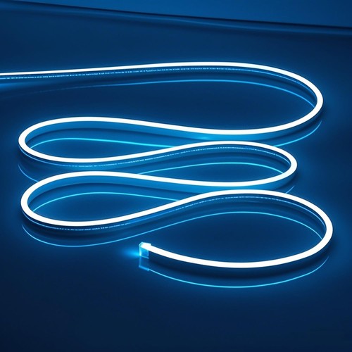 LED Neon Lights Strip White 16.4FT/5M 12V DC Waterproof Flexible Neon ...