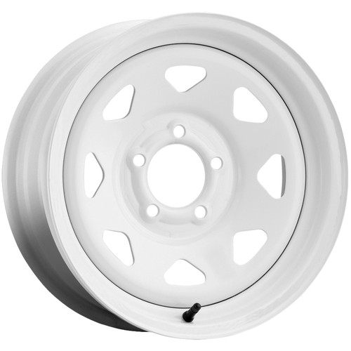Allied 80W 8 Spoke Trailer 14x5.5 5x4.5" +0mm White Wheel Rim 14" Inch ...