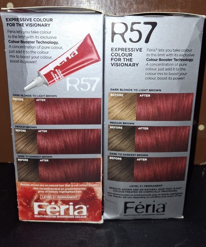 L'OREAL PARIS Feria Intense R57 Cherry Crush Permanent Hair Color Gel 2 ...