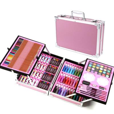 145 PCS Artists Aluminium DELUXE Art Set Case Colouring Pencil Painting ...
