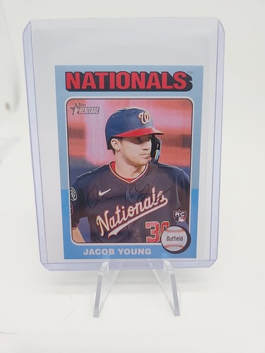 JACOB YOUNG /25 TOPPS HERITAGE MINI ROOKIE BLUE PARALLEL RC NATIONALS ...
