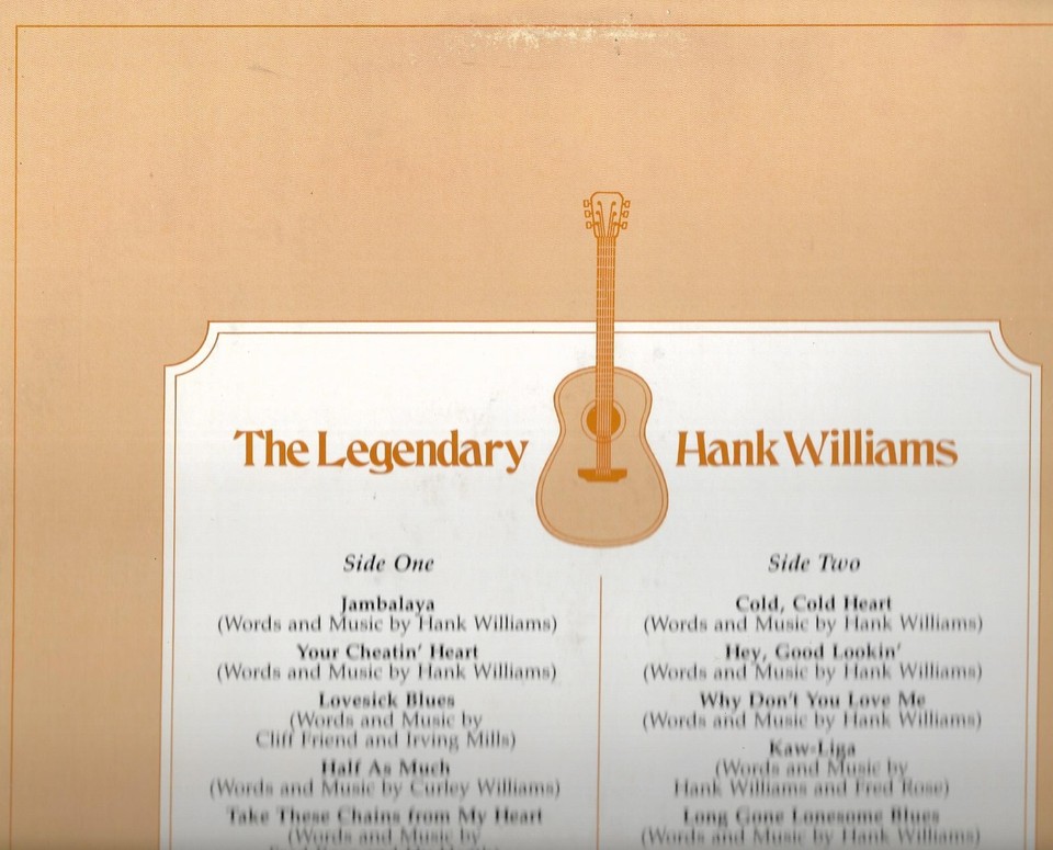 Hank Williams ("Legendary Hank Williams") on Reader's Digest 224 = VG++ ...