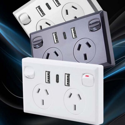 Double Power Point GPO Outlet 10A with USB A /Type C Charger 5V 3.6A ...