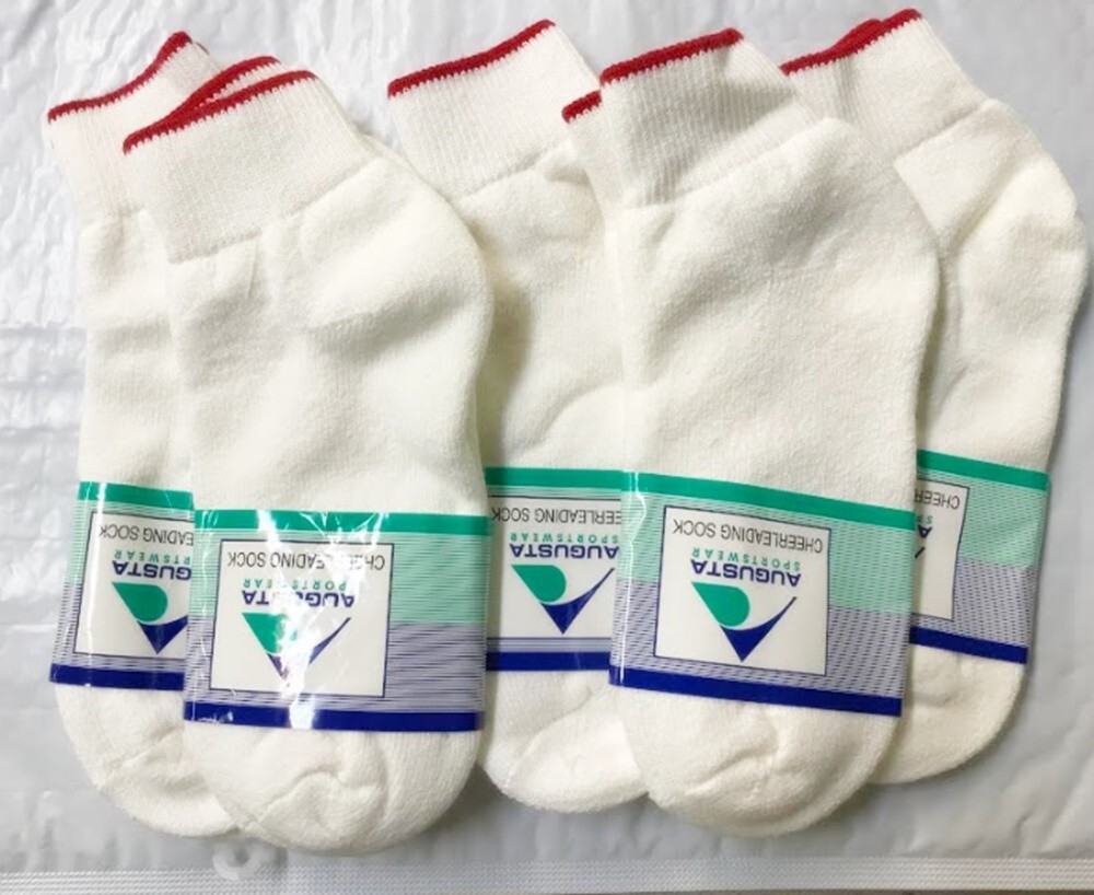 Girls Cheerleading Socks, 6 Pair, White/Red Fits Shoe Size 4 to 10 | eBay