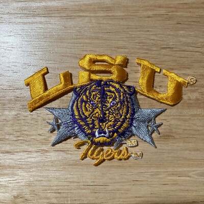 LSU TIGERS Vintage Embroidered Iron-On 4" x 2.5" NCAA Patch (Gold) | eBay